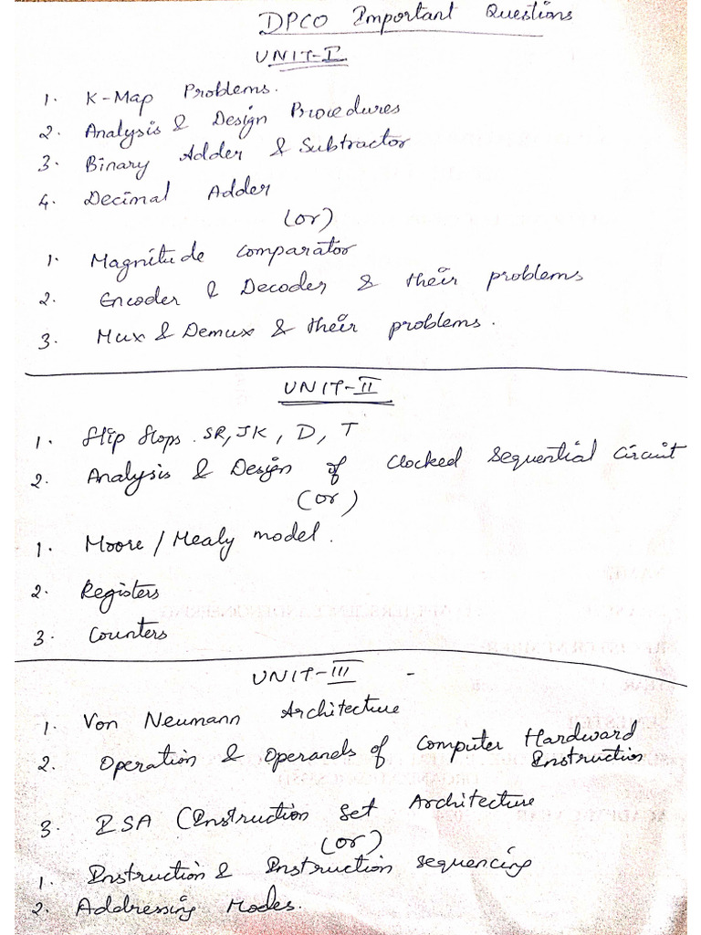 DPCO important Question | PDF