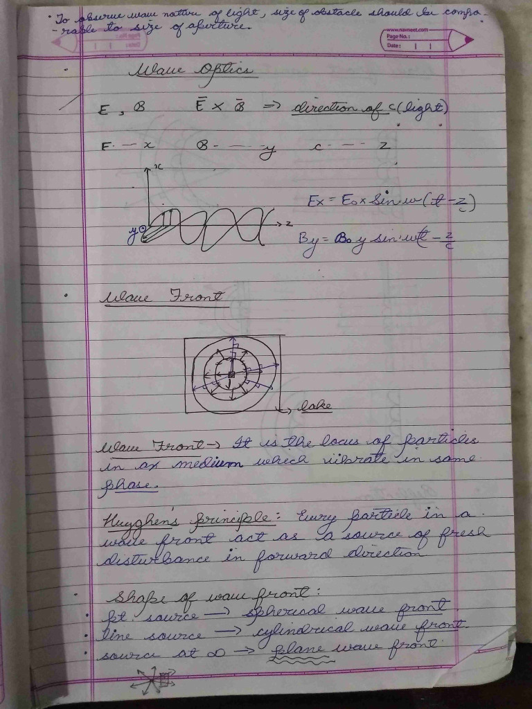 Allen Wave Optics Physics Toppers Handwritten Notes | PDF