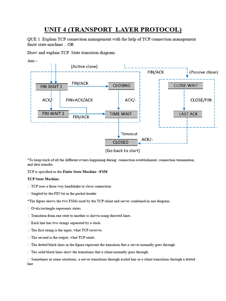 Unit 4 Transport Layer Protocol | PDF | Transmission Control Protocol | Port (Computer Networking)