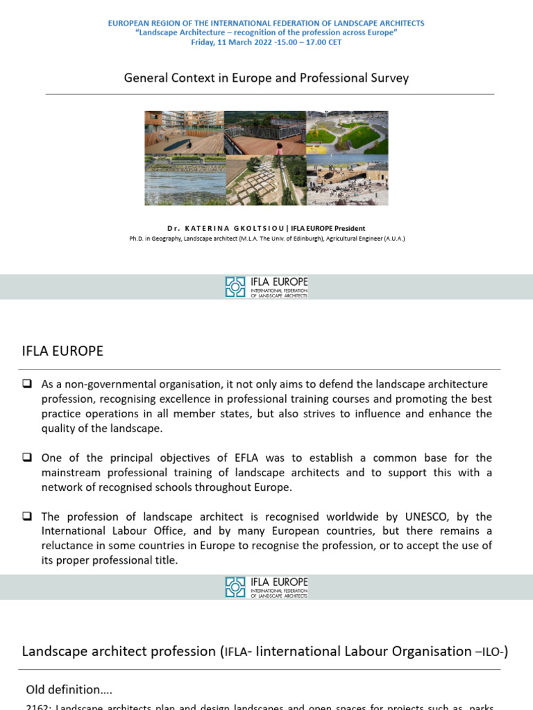 Professional Recognition IFLA Europe by Katerina Gkoltsiou | PDF | European Union | Landscape ...