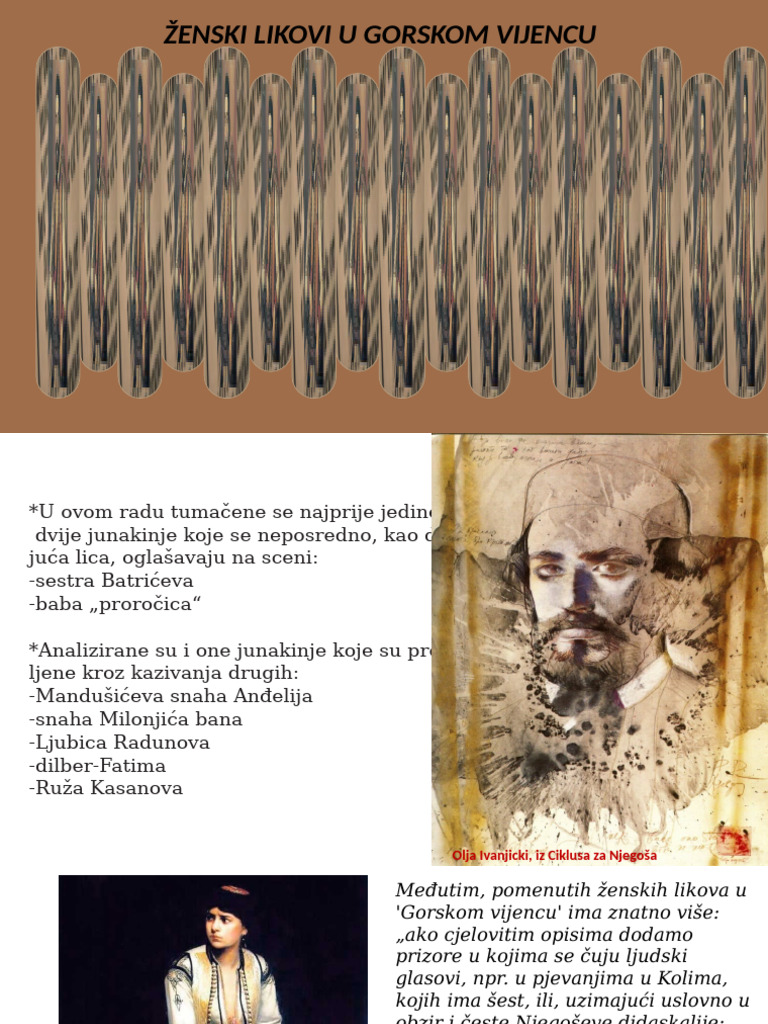 2 Zenski Likovi U Gorskom Vijencu Konacno 1 | PDF