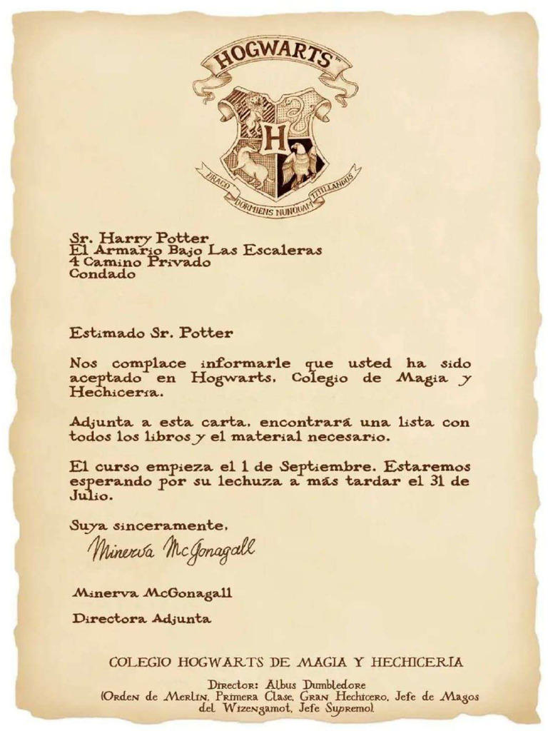 CARTA HOGWARTS | PDF