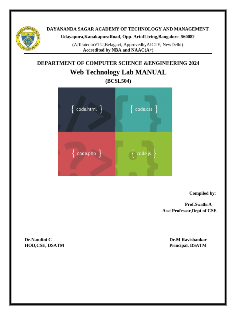 Web Technology LAB MANUAL-2024 | PDF | Html Element | Ajax (Programming)