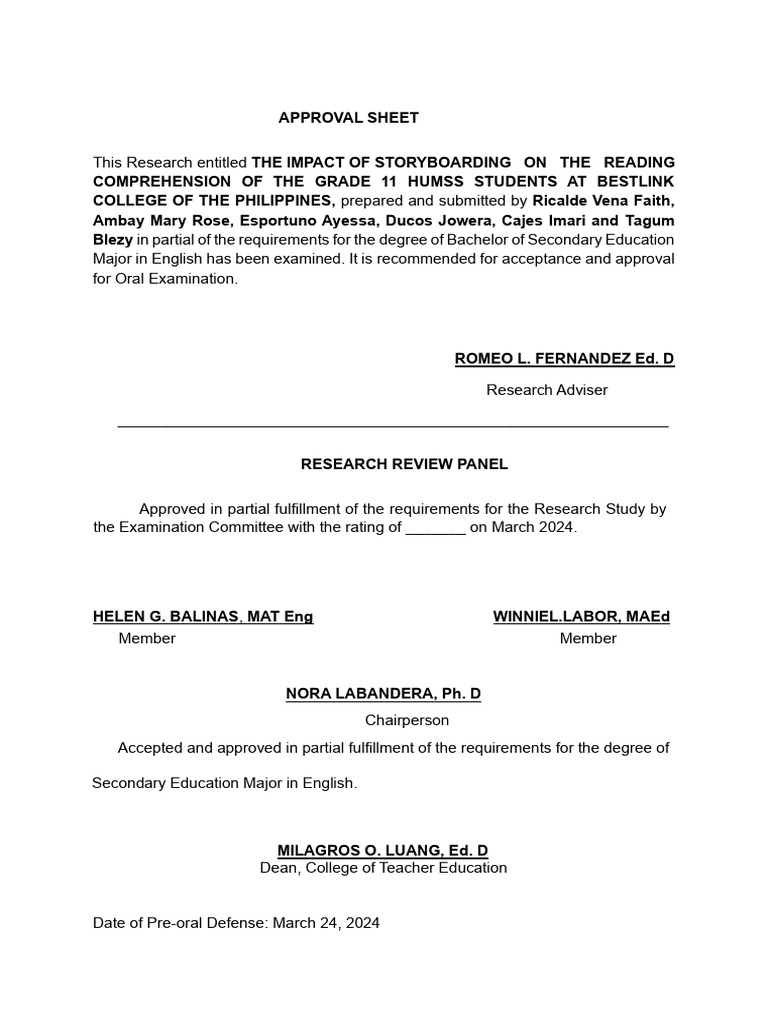 Group1 Final APPROVAL SHEET 2 | PDF