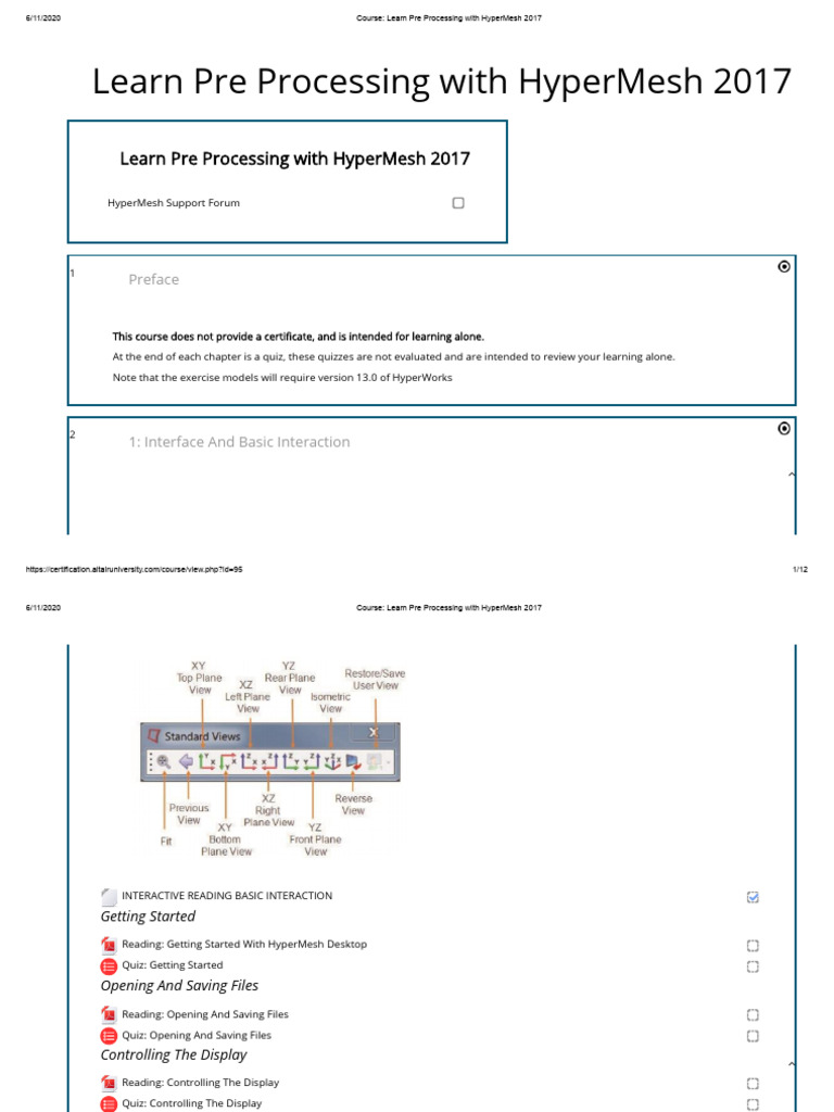 Course_ Learn Pre Processing with HyperMesh 2017 | PDF | Computer Aided Design | Computing