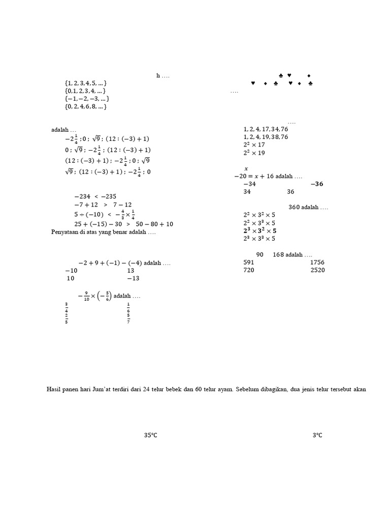 Sumatif Bilangan Bulat | PDF