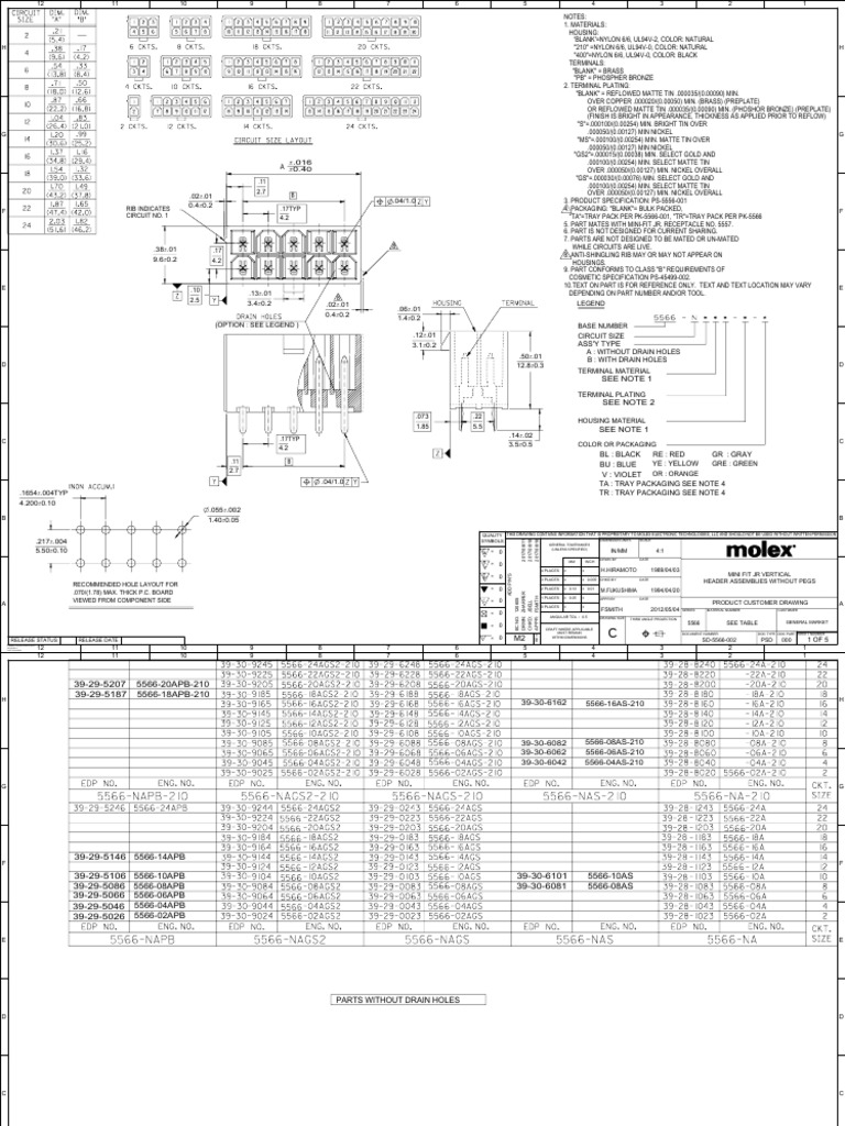 SD Molex Valido para ZAPI | PDF | Engineering Tolerance | Bronze
