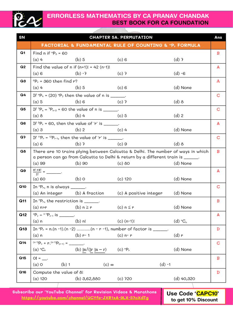 5A. Concept Wise QB - Permutation | PDF | Consonant | Vowel