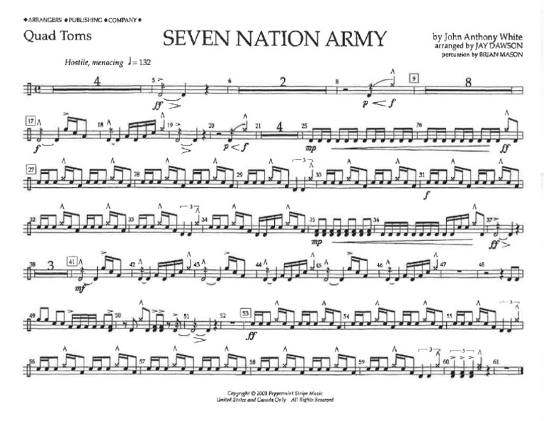 Seven Nation Army - Quad Toms | PDF