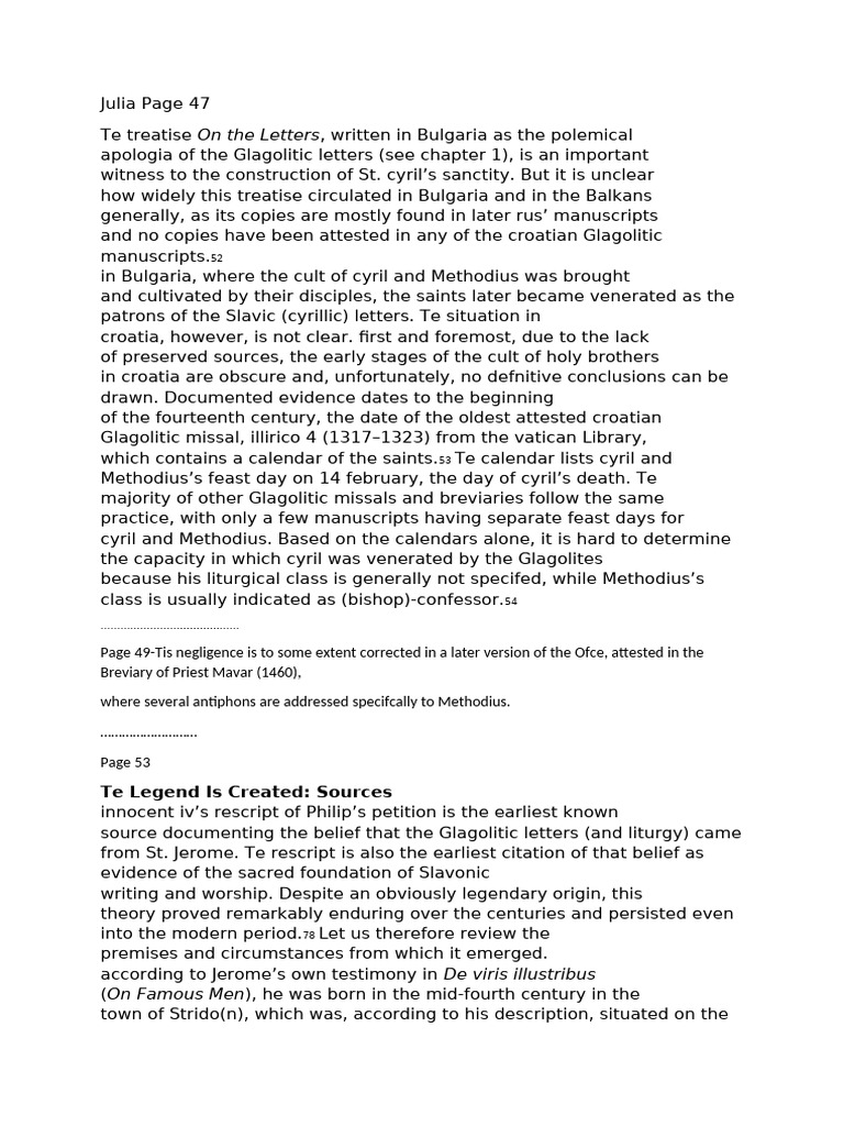 Julia Slavick Letters Jerom | PDF | Slavs | Sacraments
