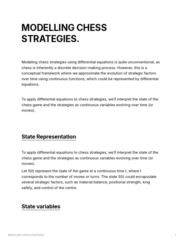 Chess Strategy Modeling with Equations | PDF | Eigenvalues And Eigenvectors | Applied Mathematics