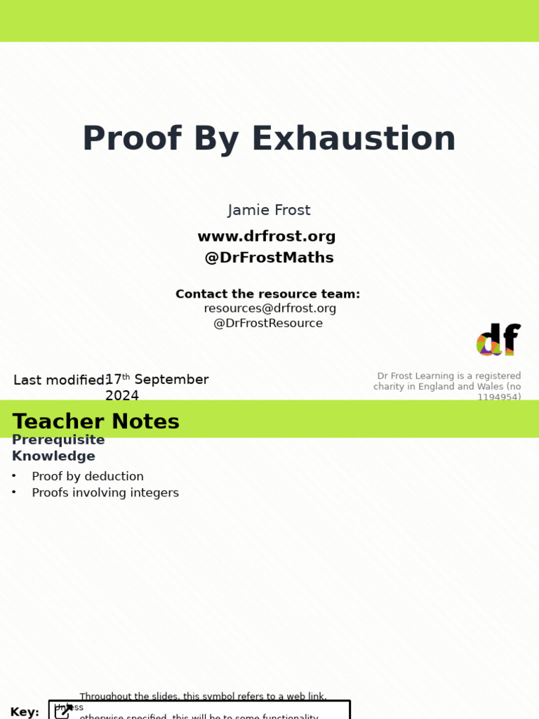 Proof by Exhaustion - Lesson | PDF | Mathematical Proof | Prime Number
