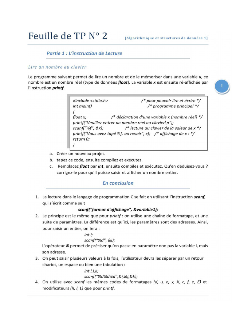 tp2 Commande Basique | PDF