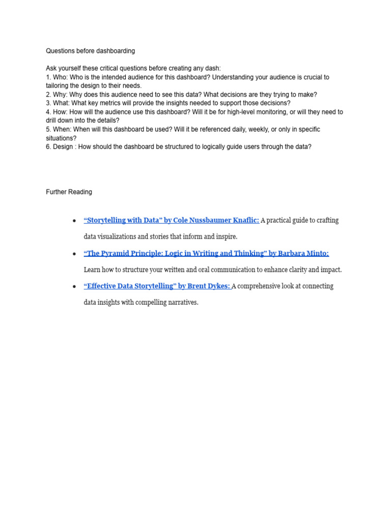6Q For Dashboarding | PDF