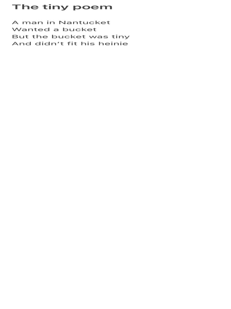 The Tiny Poem | PDF