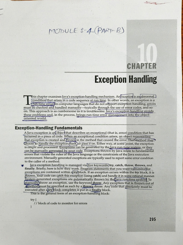 Module 4 Part B Exception Handling Book Notes Pdf Inheritance Object Oriented Programming