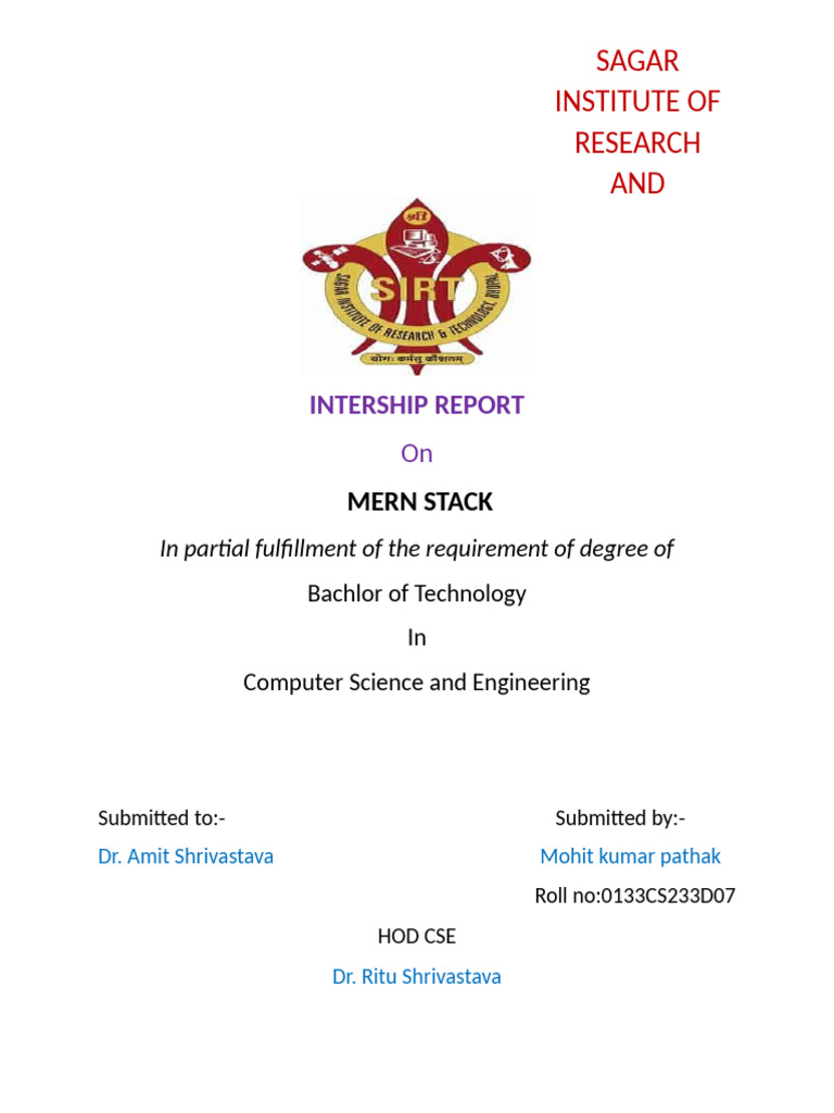 Deepanshu Prajapati Intrenship Report | PDF | Web Development | Mentorship