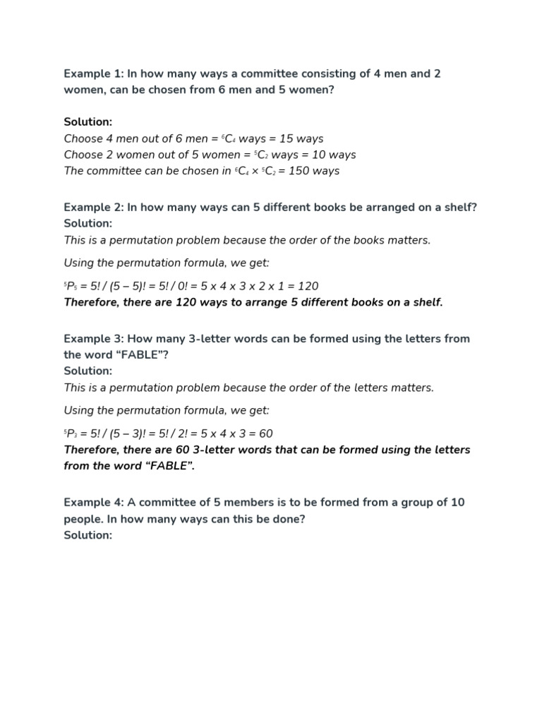 Counting Problems + Solutions | PDF
