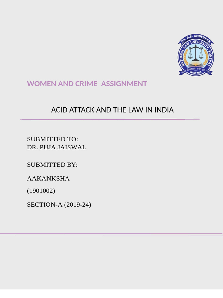 Women and Crime Assignment | PDF | Crimes | Crime & Violence