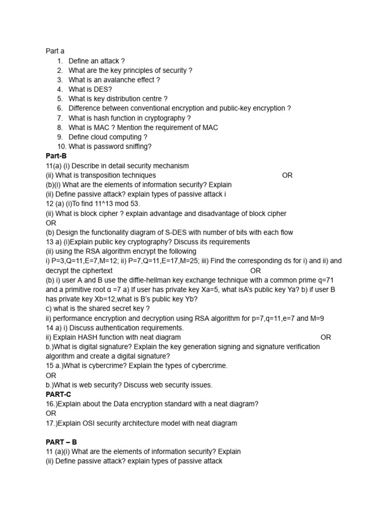 ccs important questions (1) | PDF | Public Key Cryptography | Encryption