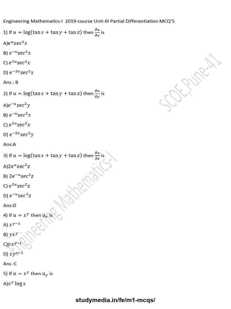 501742340-MA8151-Engineering-Mathematics-I-MCQ-PDF-Material-Final | PDF | Series (Mathematics ...