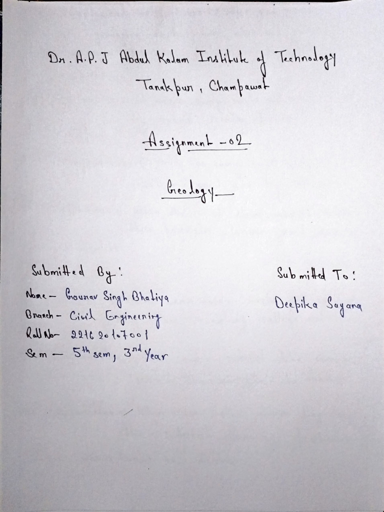 Assignment 2 Geology | PDF