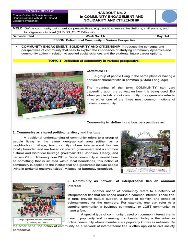 wk1.b_Q3_CESC_handout2 | PDF | Community | Feeling