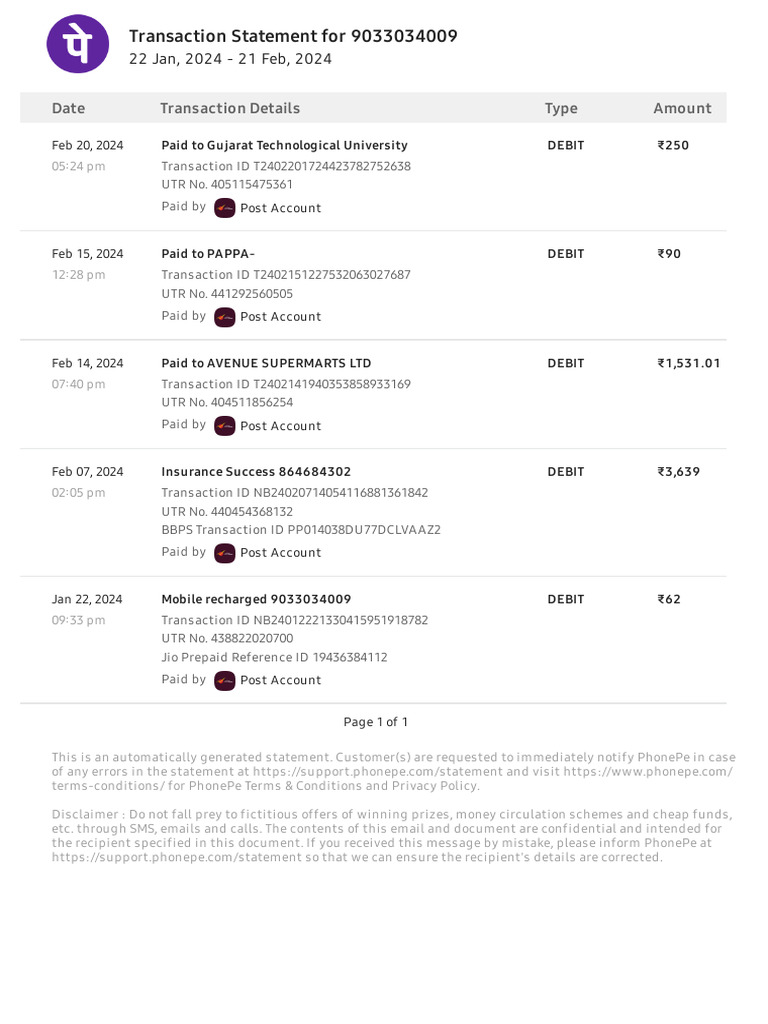 PhonePe Statement Jan2024 Feb2024 | PDF