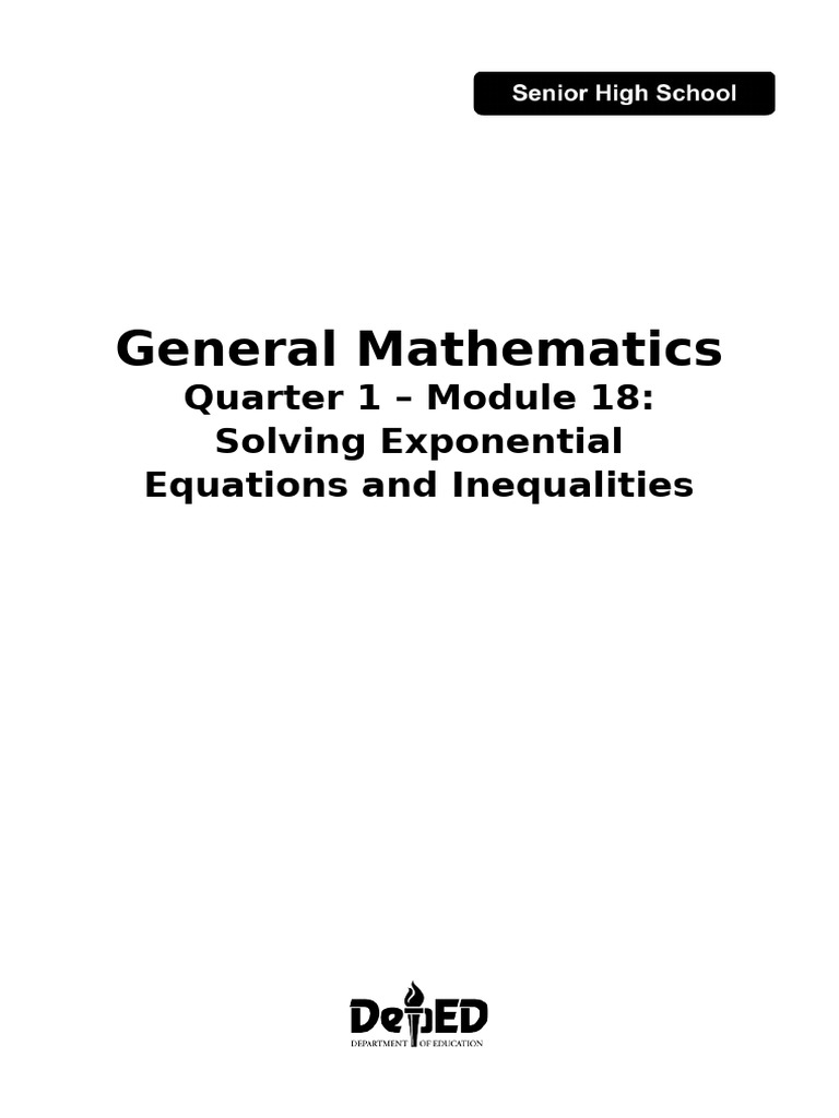 GenMath11 Q1 Mod18 Solving Exponential Equations and Inequalities ...