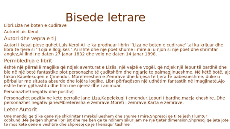 Bisede Letrare | PDF