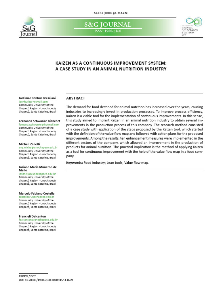 Kaizen As A Continuous Improvement Syste | PDF | Lean Manufacturing