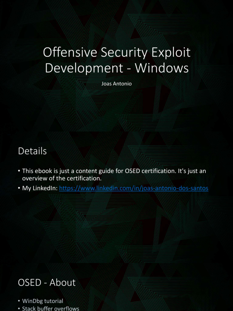 Exploit Development Windows Overview 1704886736 | PDF