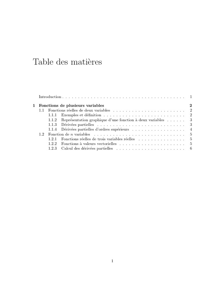 Fonctions de plusieurs variables et dérivées | PDF | Fonction ...