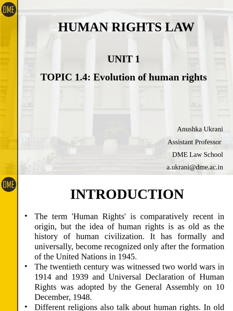TOPIC - Evolution of Human Rights | PDF | Human Rights | Constitution