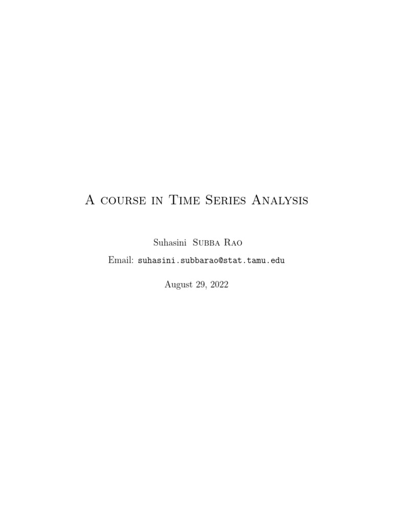 A Course In Time Series Analysis 1662068197 Pdf Time Series Autoregressive Model