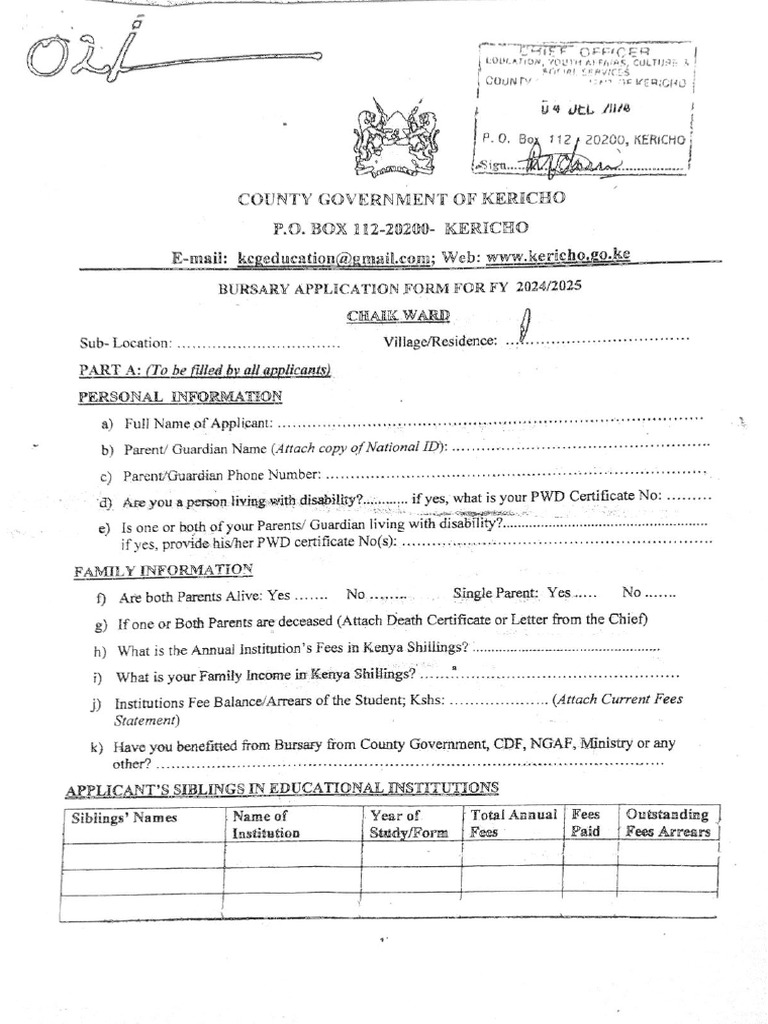 Bursary Form | PDF