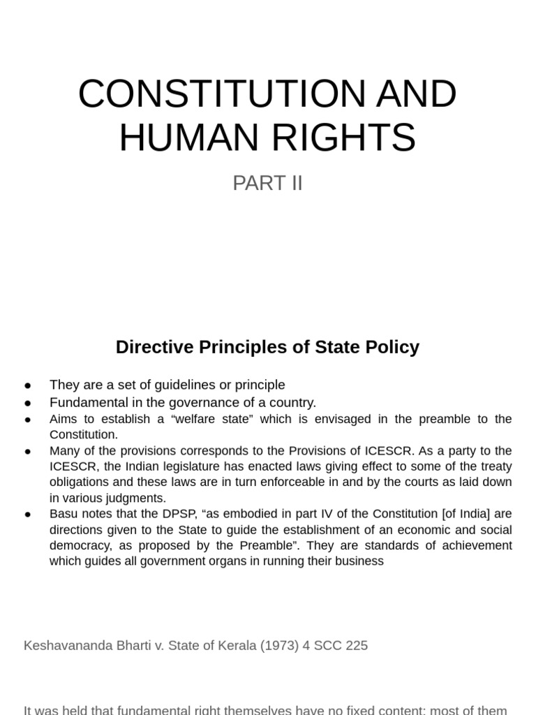 Constitution and Human Rights - Ii | PDF | Statutory Law | Justice