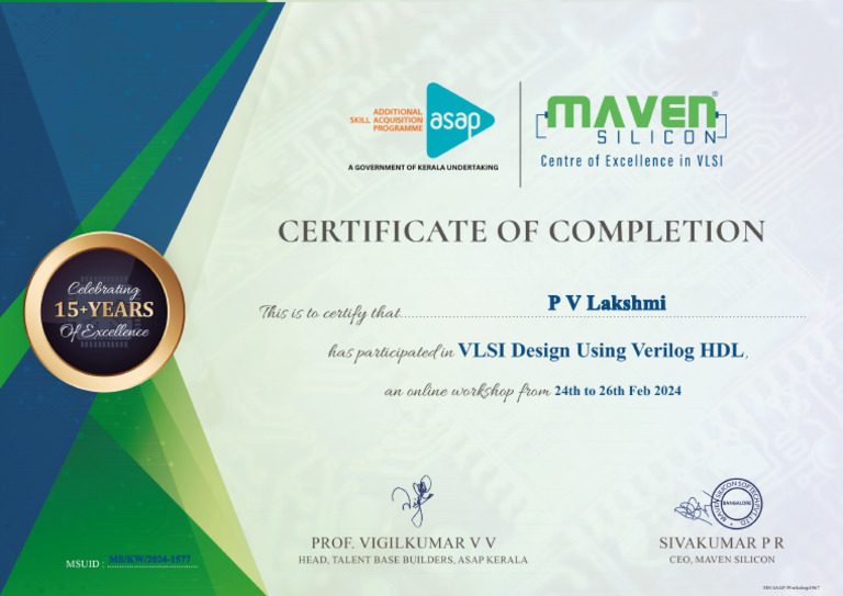 Workshop On Vlsi Design Using Verilog Hdl P V Lakshmi 1 1 Pdf 1091