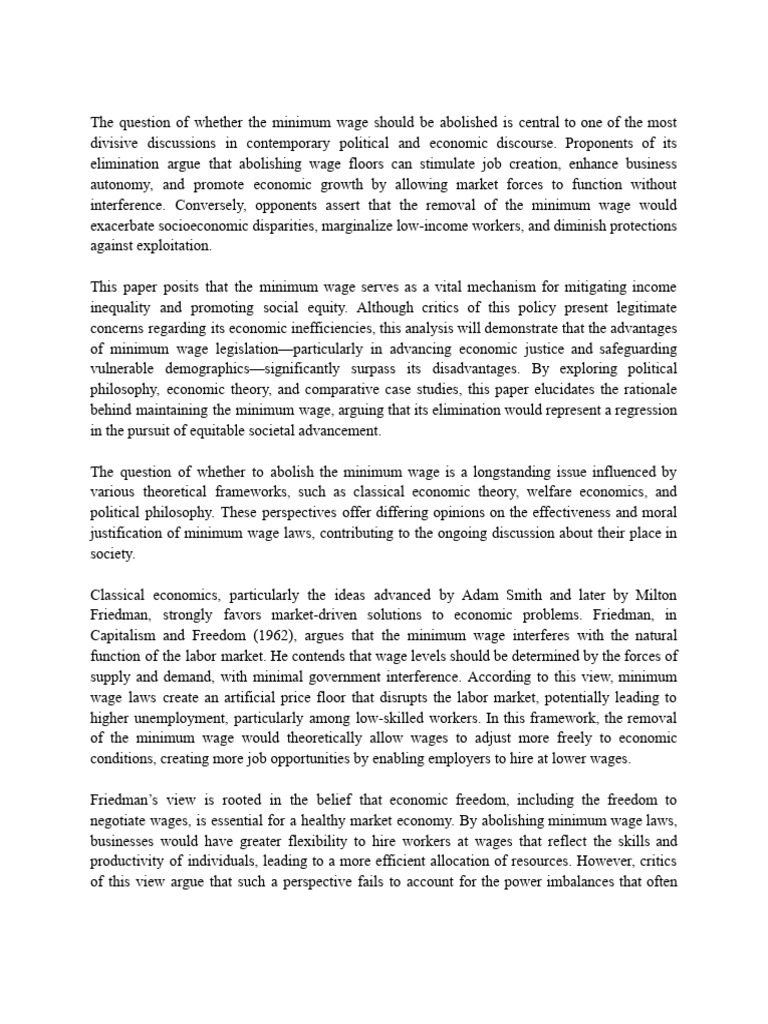 Thesis Pdf Cost Of Living Minimum Wage