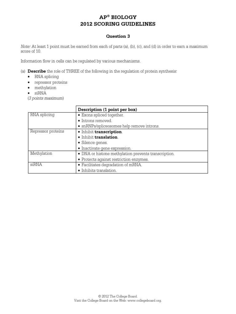 ap12_biology_q3 | PDF | Gene | Point Mutation