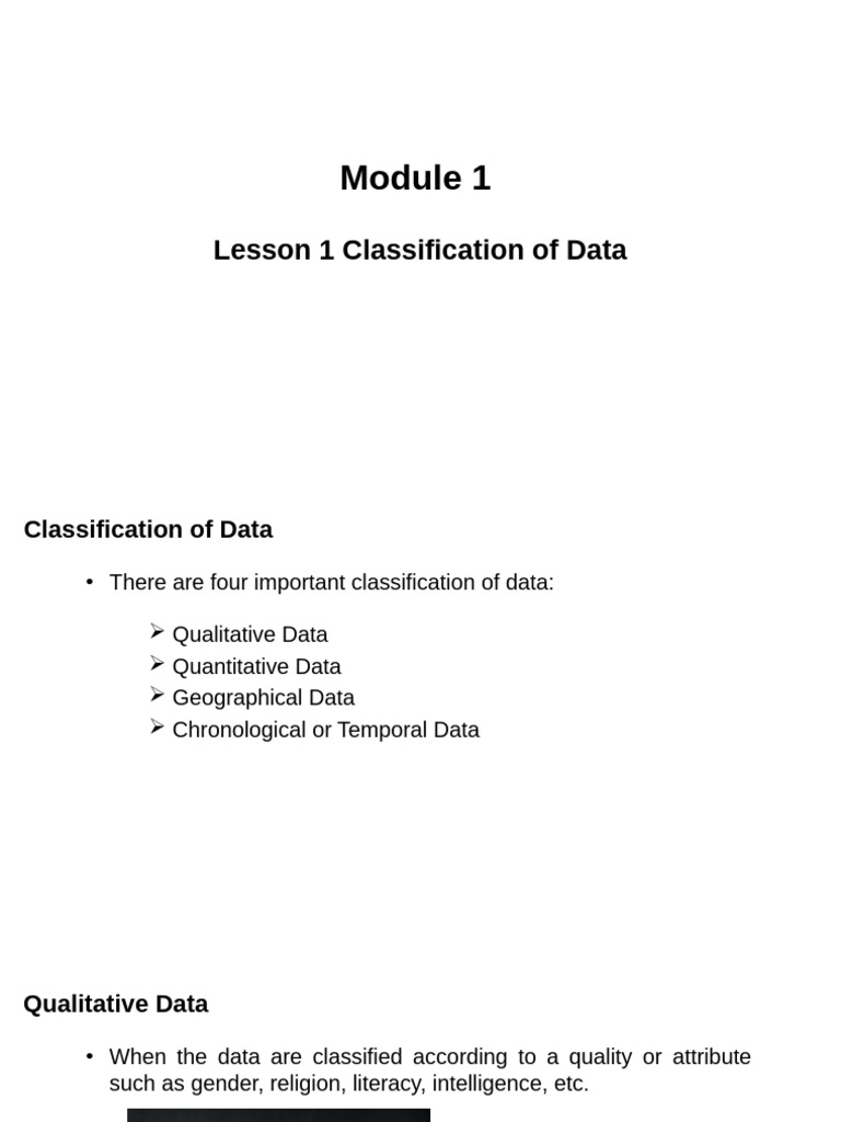 Lesson 1 Classification of Data | PDF | Statistical Classification ...