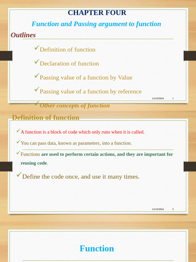 chapter 4 ppt | PDF | Parameter (Computer Programming) | C++
