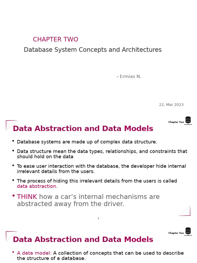 Chapter 2 - Database System Concepts and Architectures | PDF | Databases | Data Model