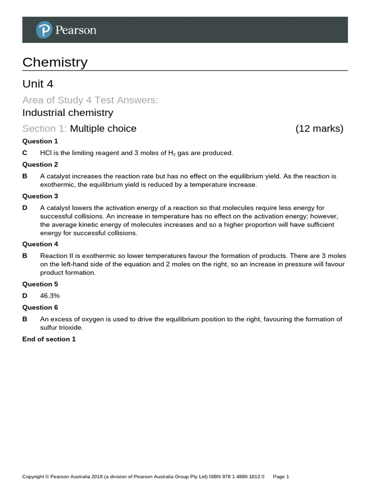 Synthesis Practice Test | PDF | Reaction Rate | Chemical Reactions