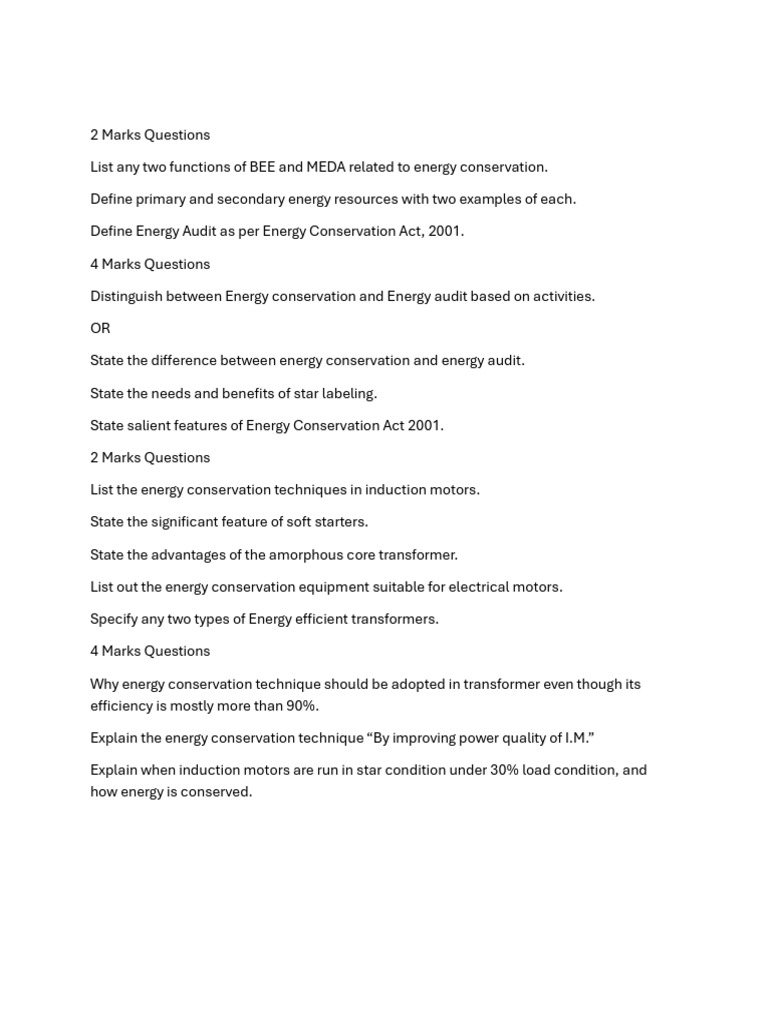 Eca Important Questions | PDF