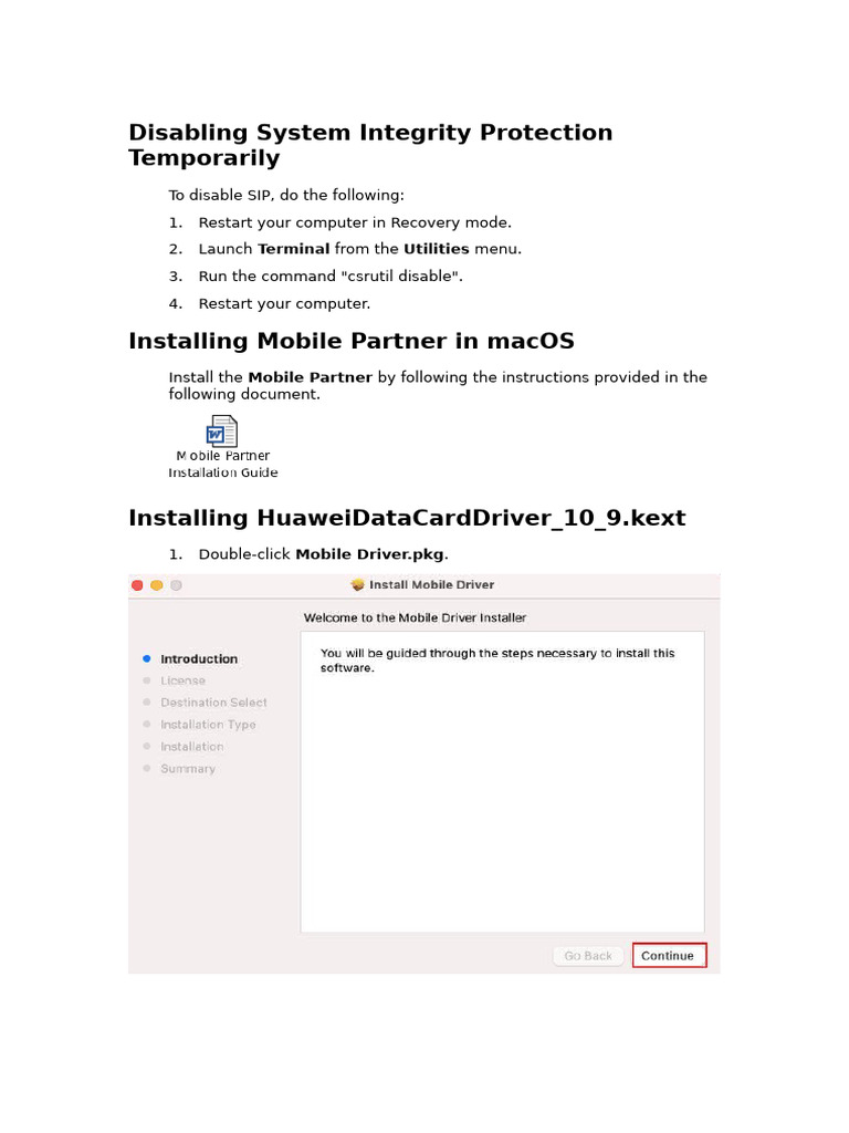 Driver Installation Guide macOS 11 | PDF