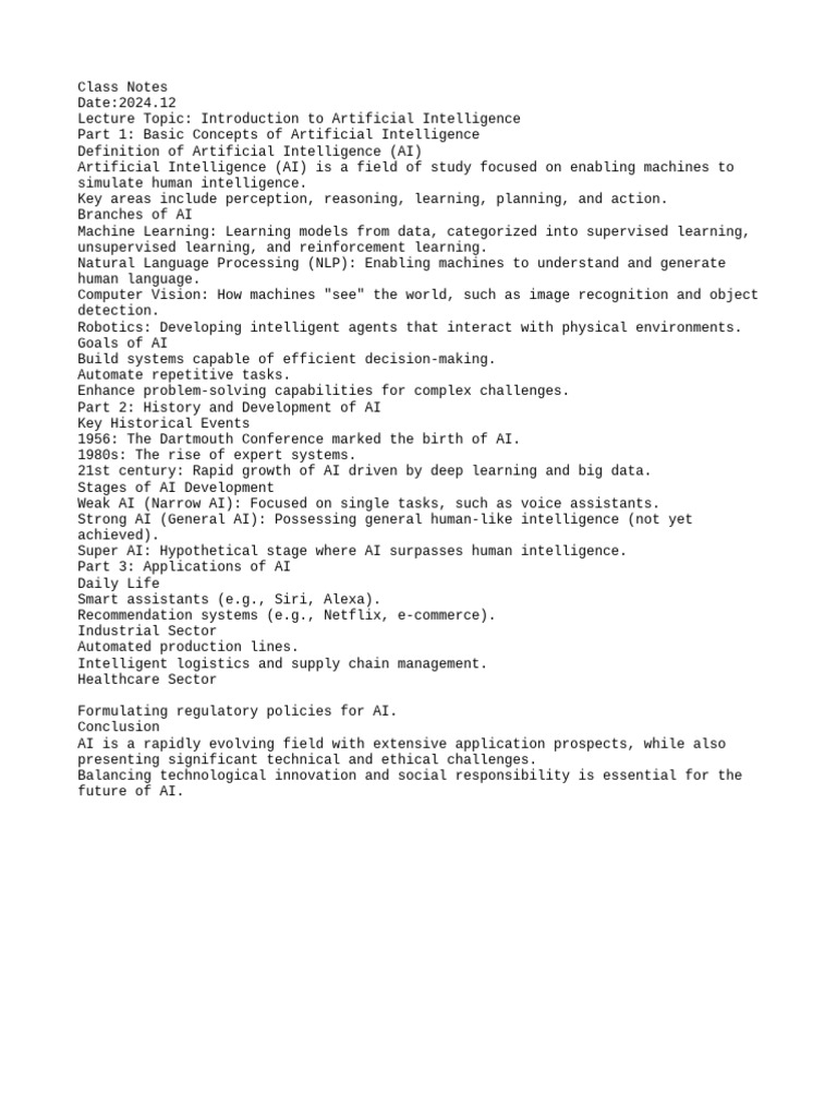 AIClass Note 1 | PDF