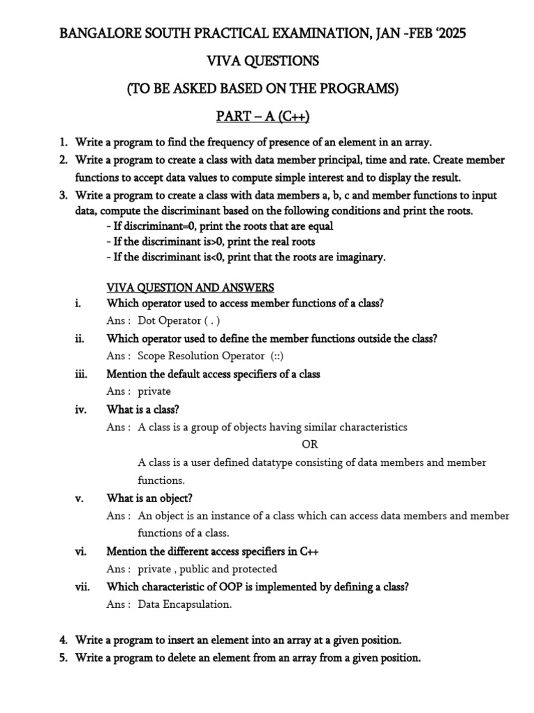 II PUC - Viva Q & A | PDF | Computer Programming | Data Management Software