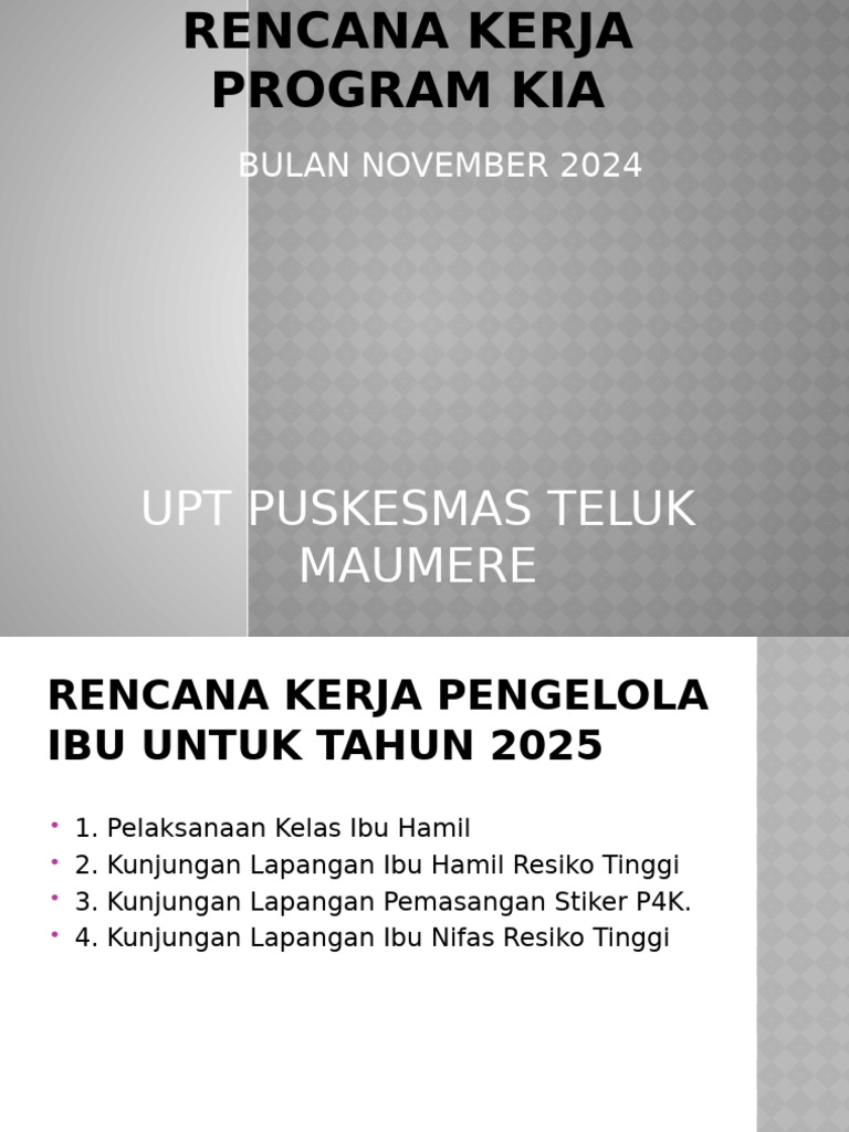 Rencana Kerja Program Kia 2025 | PDF