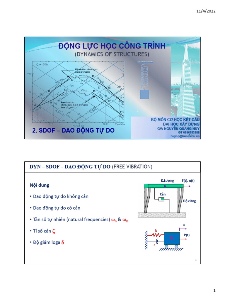 DYN - Unit 2 - SDOF - Dao Đ NG T Do | PDF